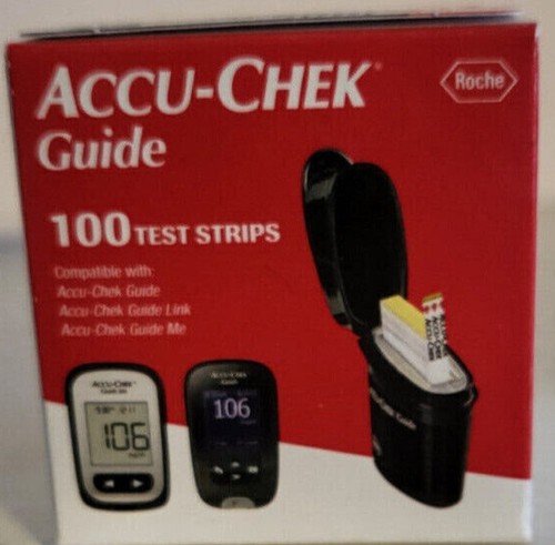 ACCUCHEK GUIDE-100 DIABETIC BLOOD GLUCOSE TEST STRIPS-SEALED/UNOPENED ...