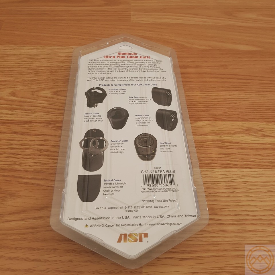 ASP Chain Ultra Plus Cuffs One Pawl Chain Restraints Keyless Double ...