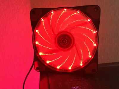 LOT OF 2 Computer Case PC RED Cooling LED Fan 120mm Cooler Quiet Fan ...