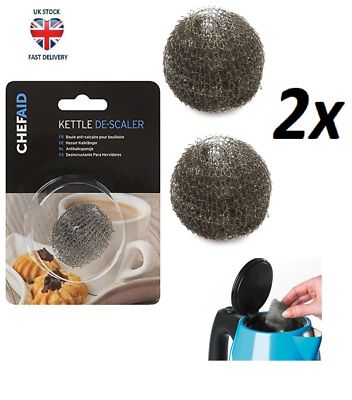 2x Meshy Kettle Descaler Stainless-Steel Metal Furring Remover ...
