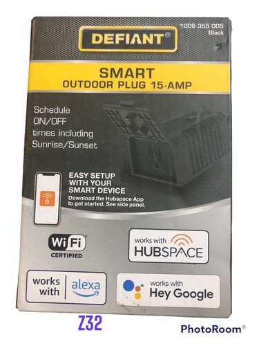Defiant 15 Amp 120 Volt Smart Wi-Fi Bluetooth Outdoor Plug W/ Single ...