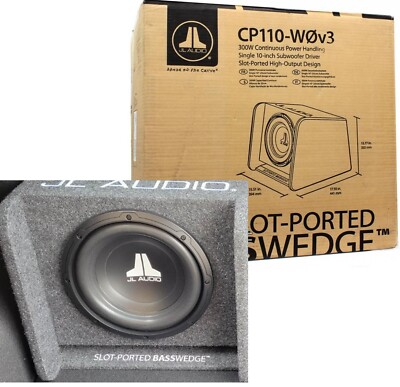 JL Audio 10" 600w Subwoofer W0v3 4Ω & Basswedge Slot Ported Enclosure ...