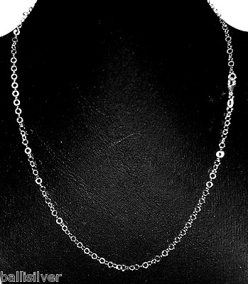 18" 45cm Genuine Sterling Silver 925 4mm Flat Circles Chain NECKLACE ...