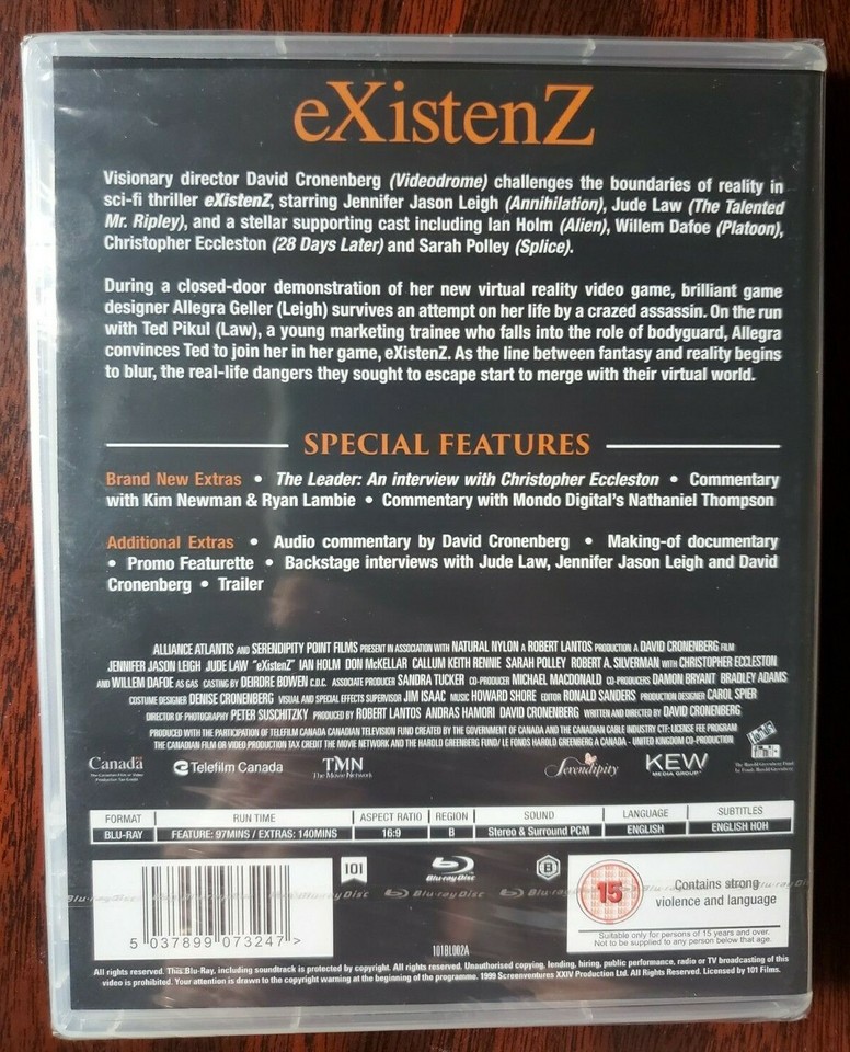 EXISTENZ (1999) Blu-Ray BRAND NEW Free Ship (USA Compatible) | eBay