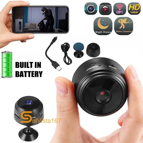 Smart Mini WiFi Camera Wireless 1080P HD Night Cam w/Battery Home ...