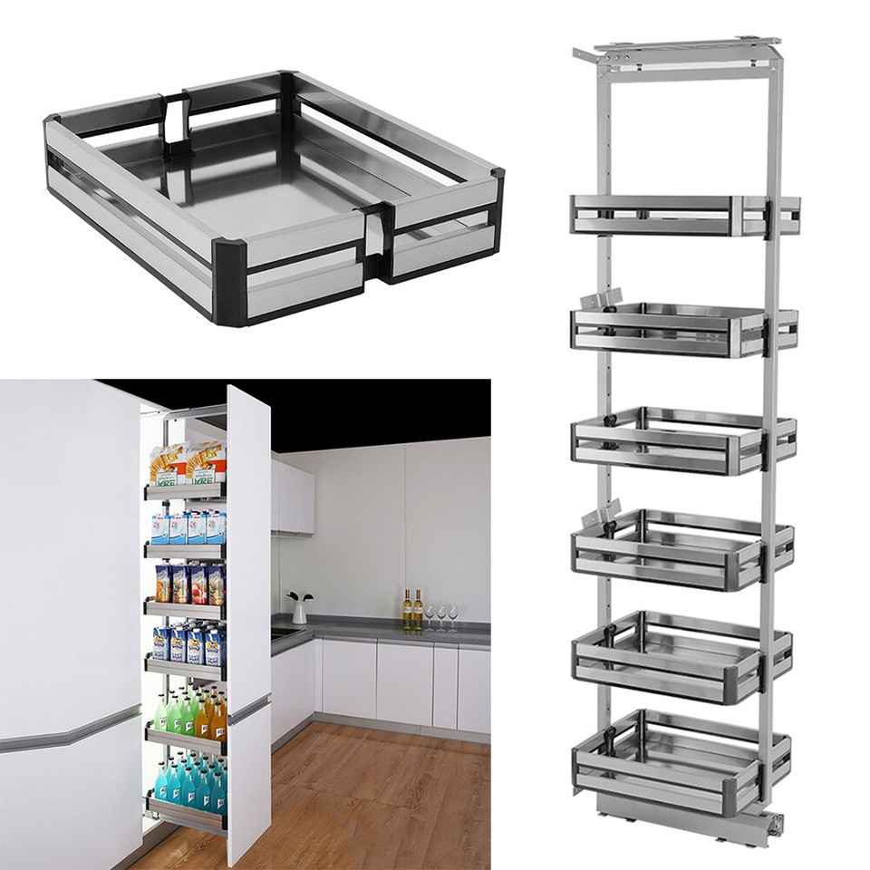 6 Tier Pull Out Soft Closing Larder Kitchen Food Pantry Cupboard ...