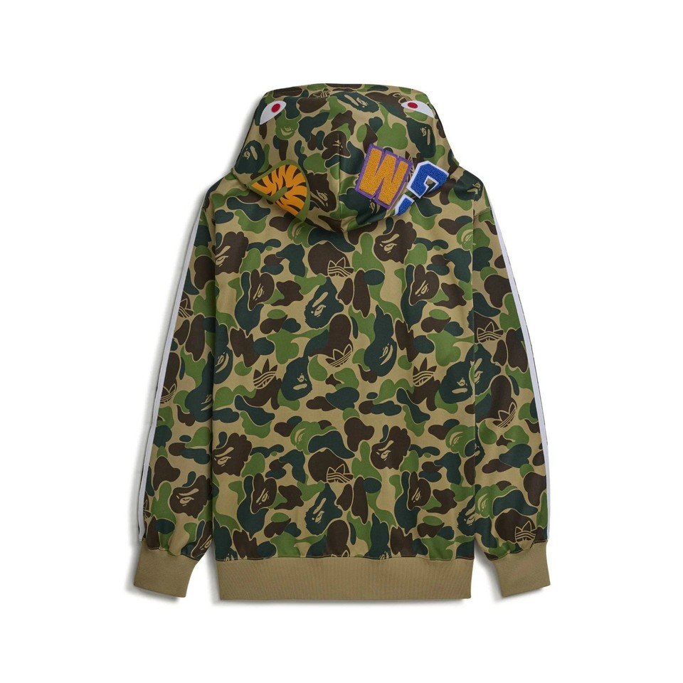Size XL - adidas BAPE Shark Track Hoodie Jacket Camo Full Zip Green ...