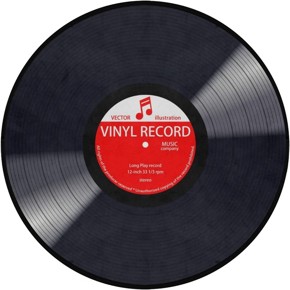 Music Record Black Round Area Rug for Bedroom Living Room Study Playing ...