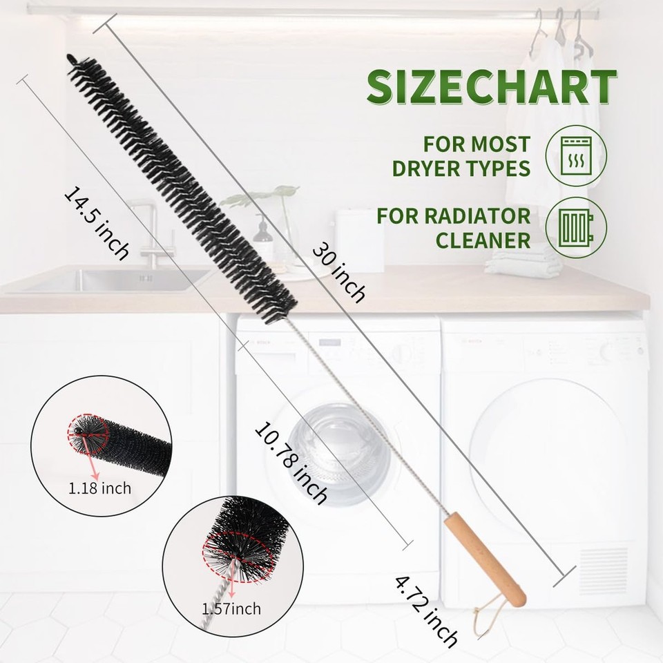 Dryer Lint Brush Vent Cleaner 30 inch Refrigerator Coil Cleaning ...
