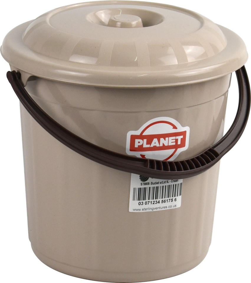 Plastic Bucket with Lid Handle Small Large Storage Bucket Bin Container ...