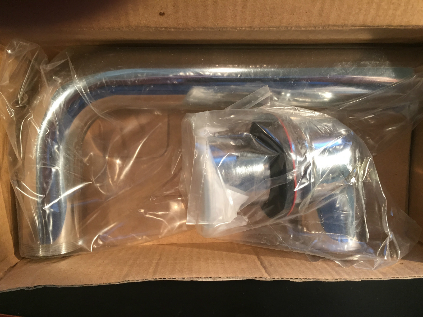 1-1/4” CP With Offset And Tailpiece. chrome plated brass, Open grid po ...