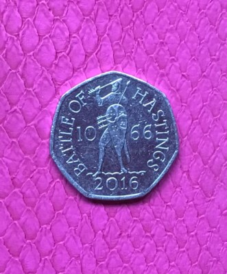 1066 BATTLE OF HASTINGS COIN, BATTLE ABBEY RARE FIFTY PENCE 2016 50P ...