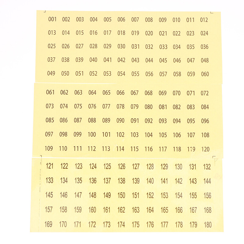 Waterproof Number 1-60/ 61-120/121-180 Label Sticker For Nail Polish ...
