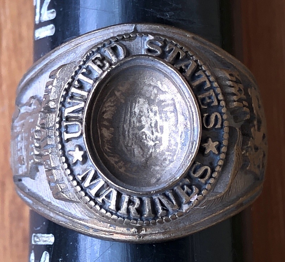 Vintage Brass Ring for US Marine, USMC Veteran, USMC Ring, Iwo Jima ...