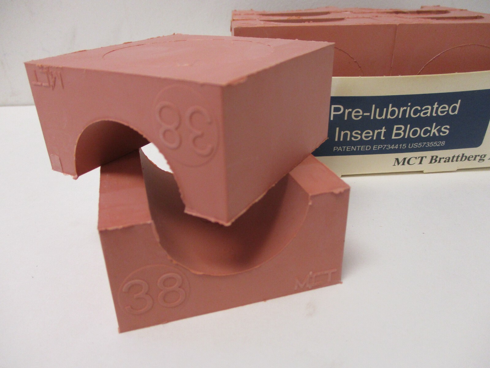 MCT BRATTBERG INSERT BLOCK 60/38 LYCRON, CABLE DIM 1.40-1.55 (8PC LOT ...