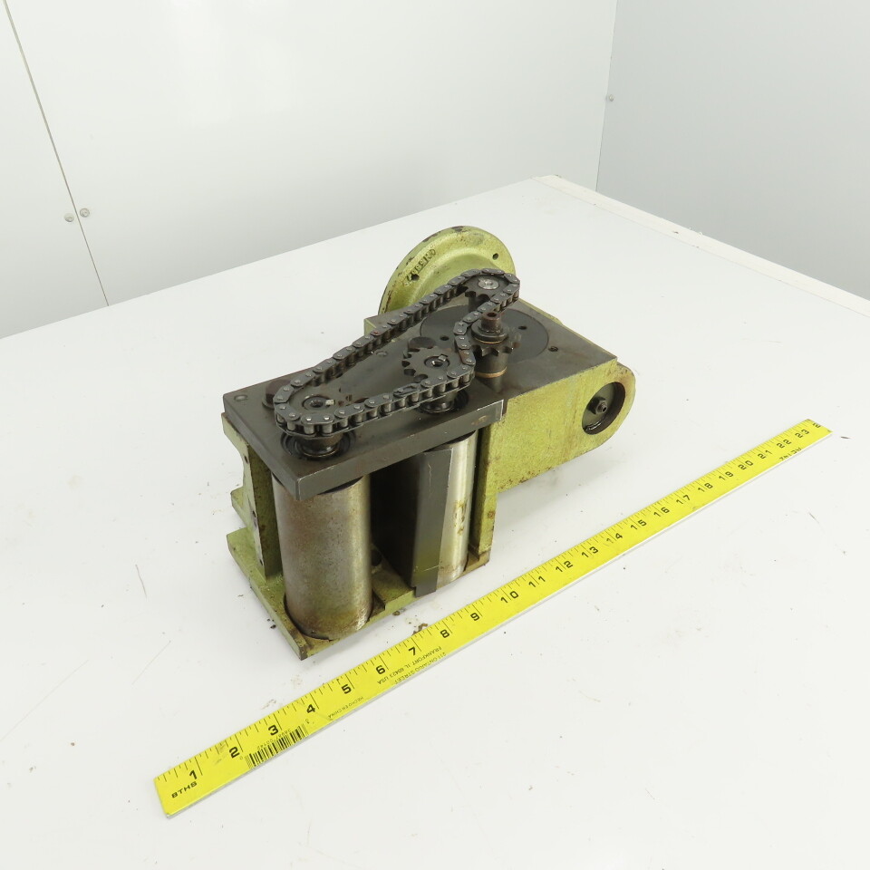 50:1 Ratio Right Hand Gear Reducer W/Chain Drive Sprockets & 5" Belt ...