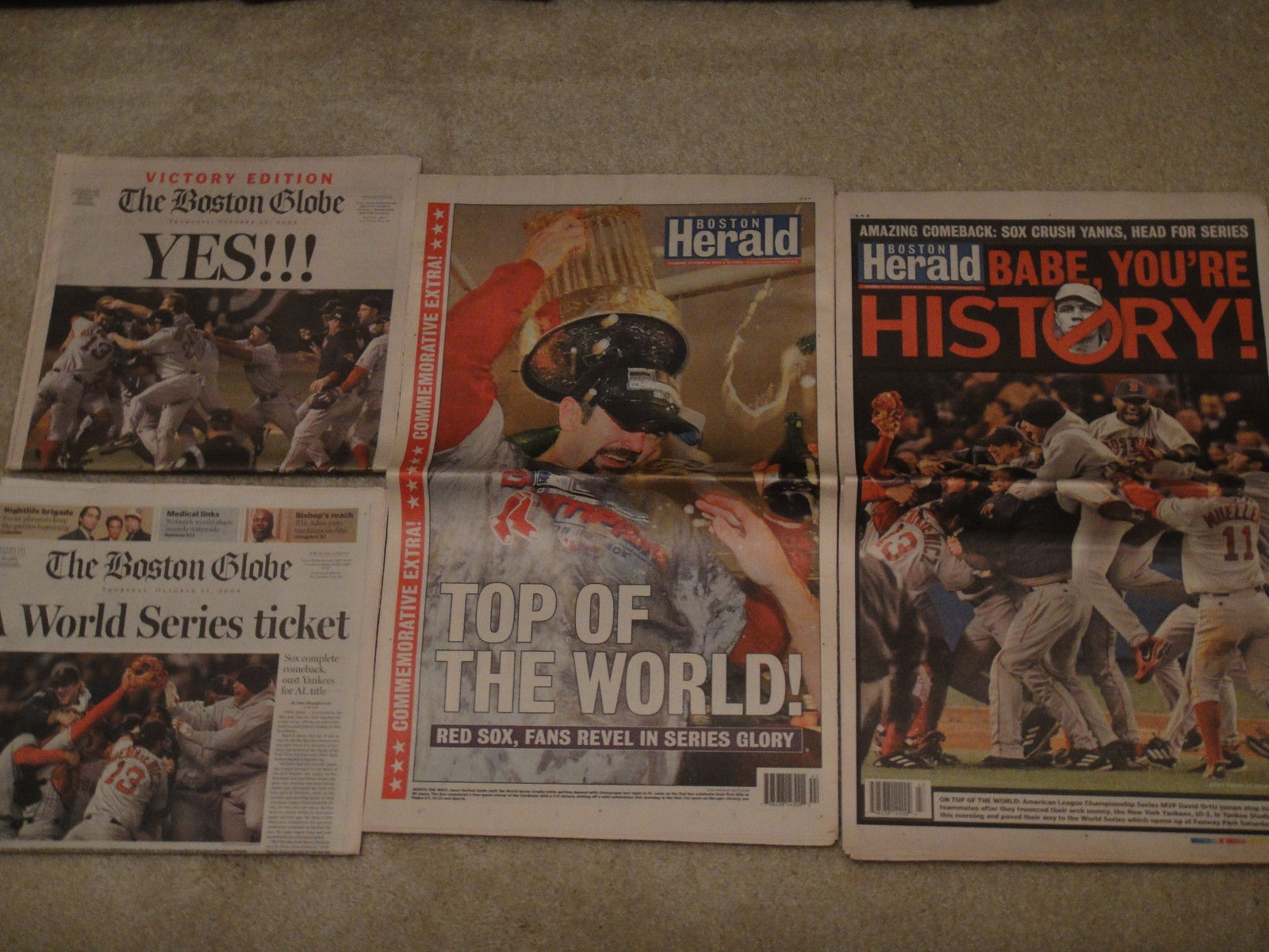 Lot of (4) 2004 Boston Red Sox ALCS & World Series Championship ...