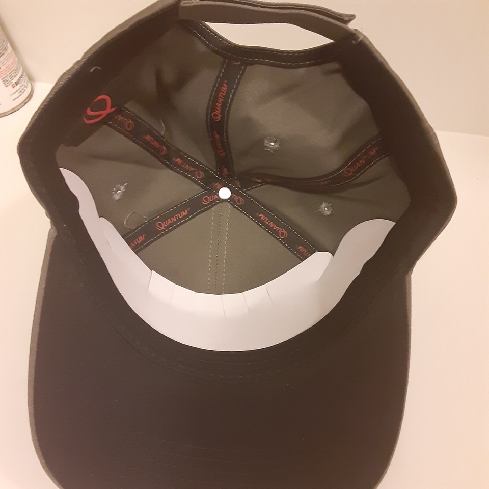 new Quantum reel Hat Cap Strap Back Gray Fishing Fish One Size ...