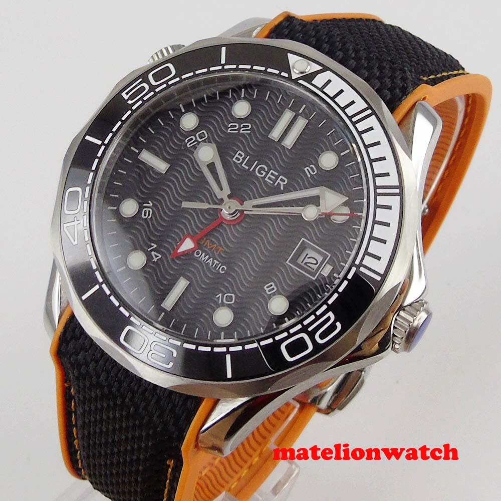 Bliger GMT Automatic Watch for Men 41mm Date Luminous Black Dial ...