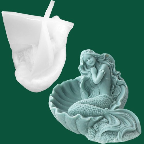 3D Mermaid Seashell Shape Silicone Candle Molds, Sexy Woman Body Candle ...