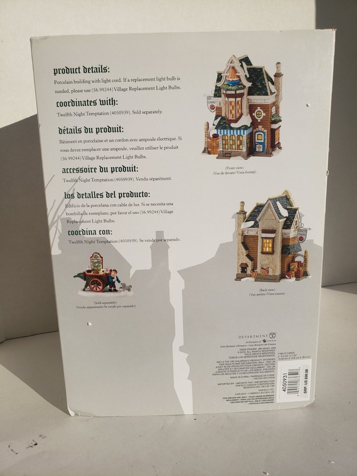 Department 56 King's Cakes 4050931 Twelfth Night Dickens Village Series ...