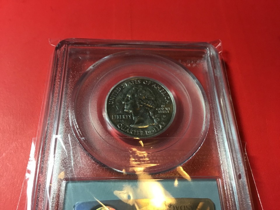 Wisconsin Extra High Leaf Error Quarter 2004 D PCGS AU 55 .Rare ...