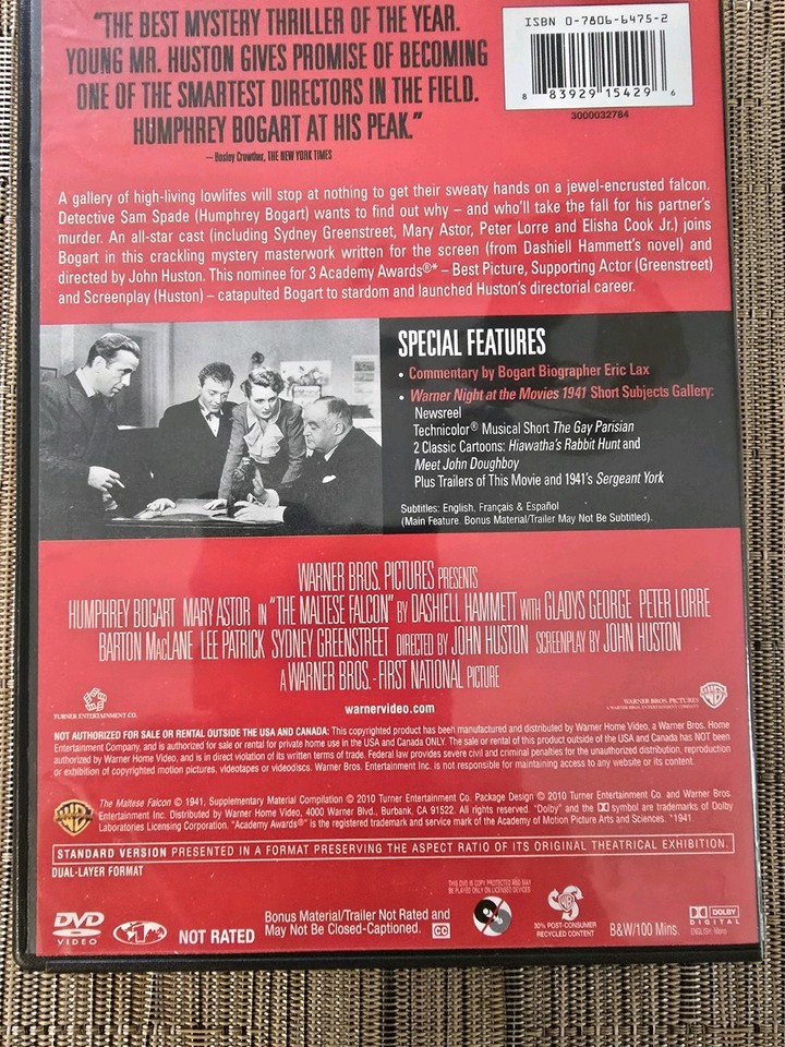 The Maltese Falcon, DVD, Humphrey Bogart, Peter Lorre 8392915429| eBay