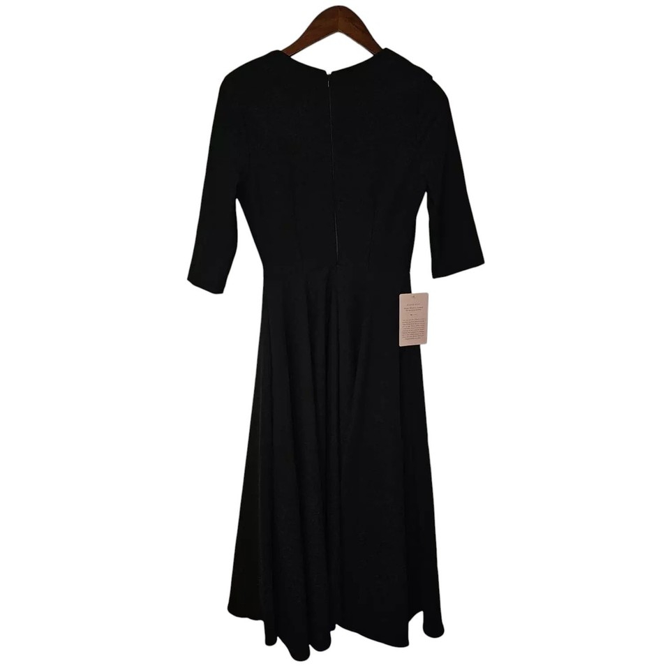 NWT Anthropologie BHLDN Valdis Midi Dress $230 SIZE 2 Black Mother of ...