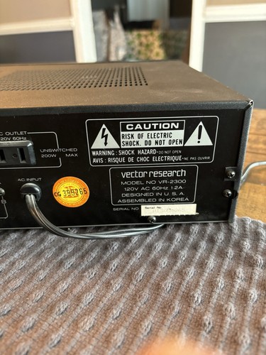 Vintage Vector Research VR-2300 FM/AM STEREO RECEIVER Tested Working | eBay