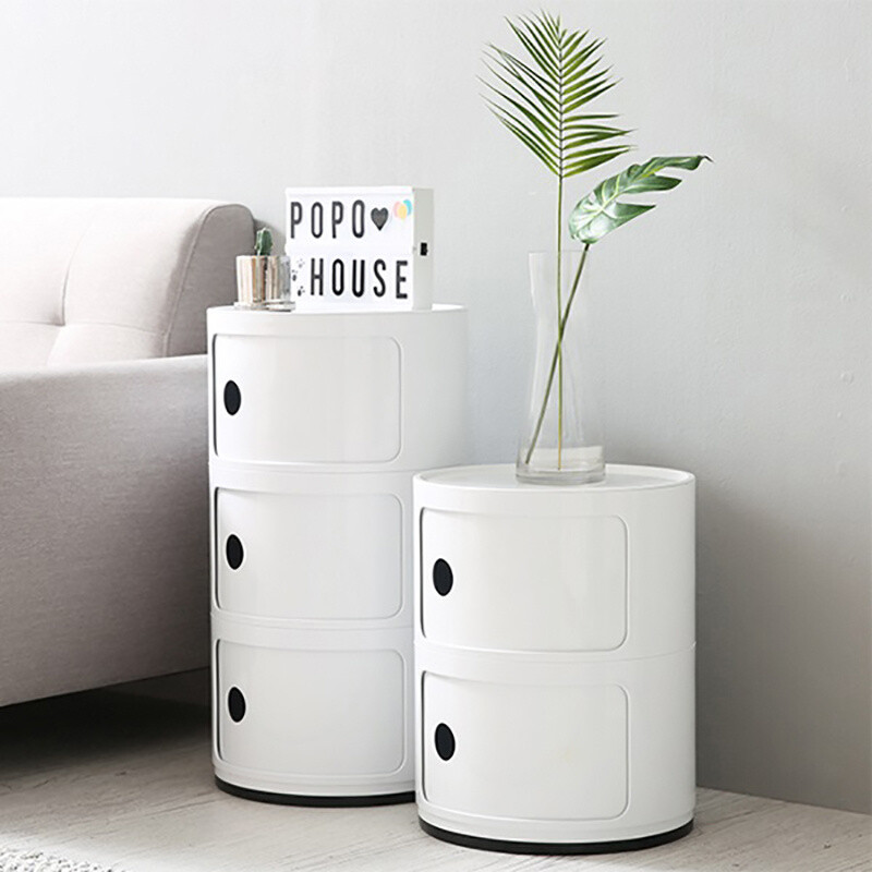 2/3/4/5 Tiers Plastic Cylinder Storage Unit Cabinet Cupboard Tower ...