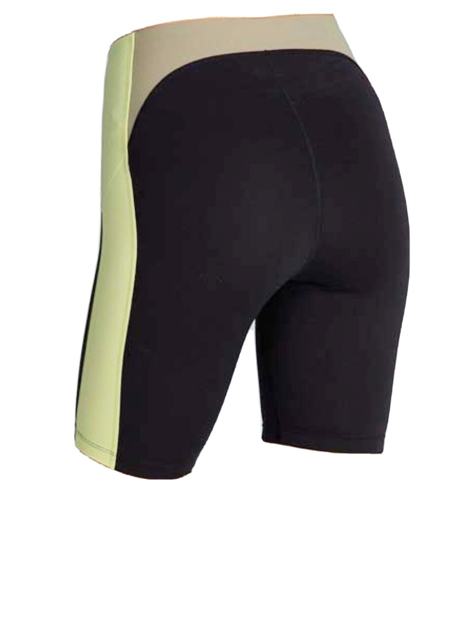 NOLI WOMEN BLACK&NEON YELLOW COMPRESSION PULL-ON BICYCLE SHORTS - EXTRA ...