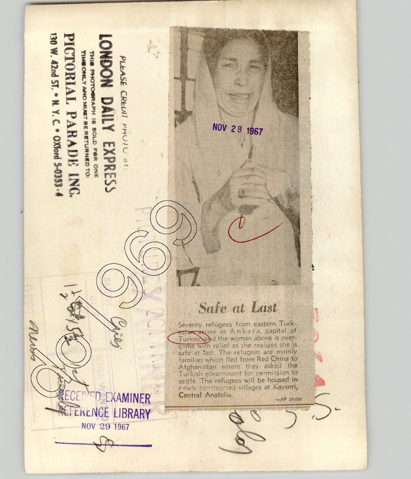 WOMAN CRYING Relieved EAST TURKESTAN Refugees Arrive in ANKARA 1967 ...