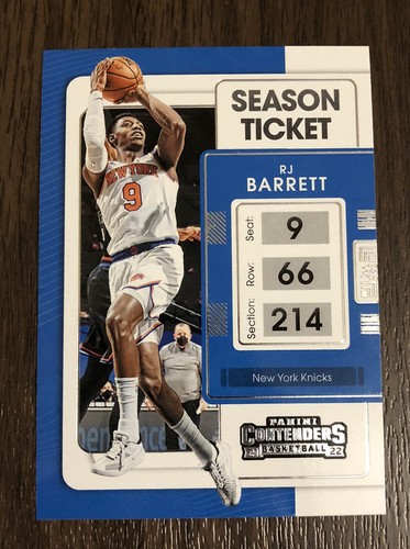 2021-22 Panini Contenders RJ Barrett Card #65 New York Knicks ...