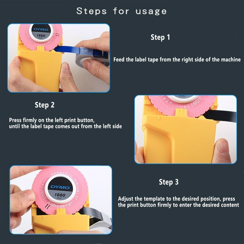 DIY Manual Label Maker for Dymo 1880 Embossing pvc Label Manual Label ...