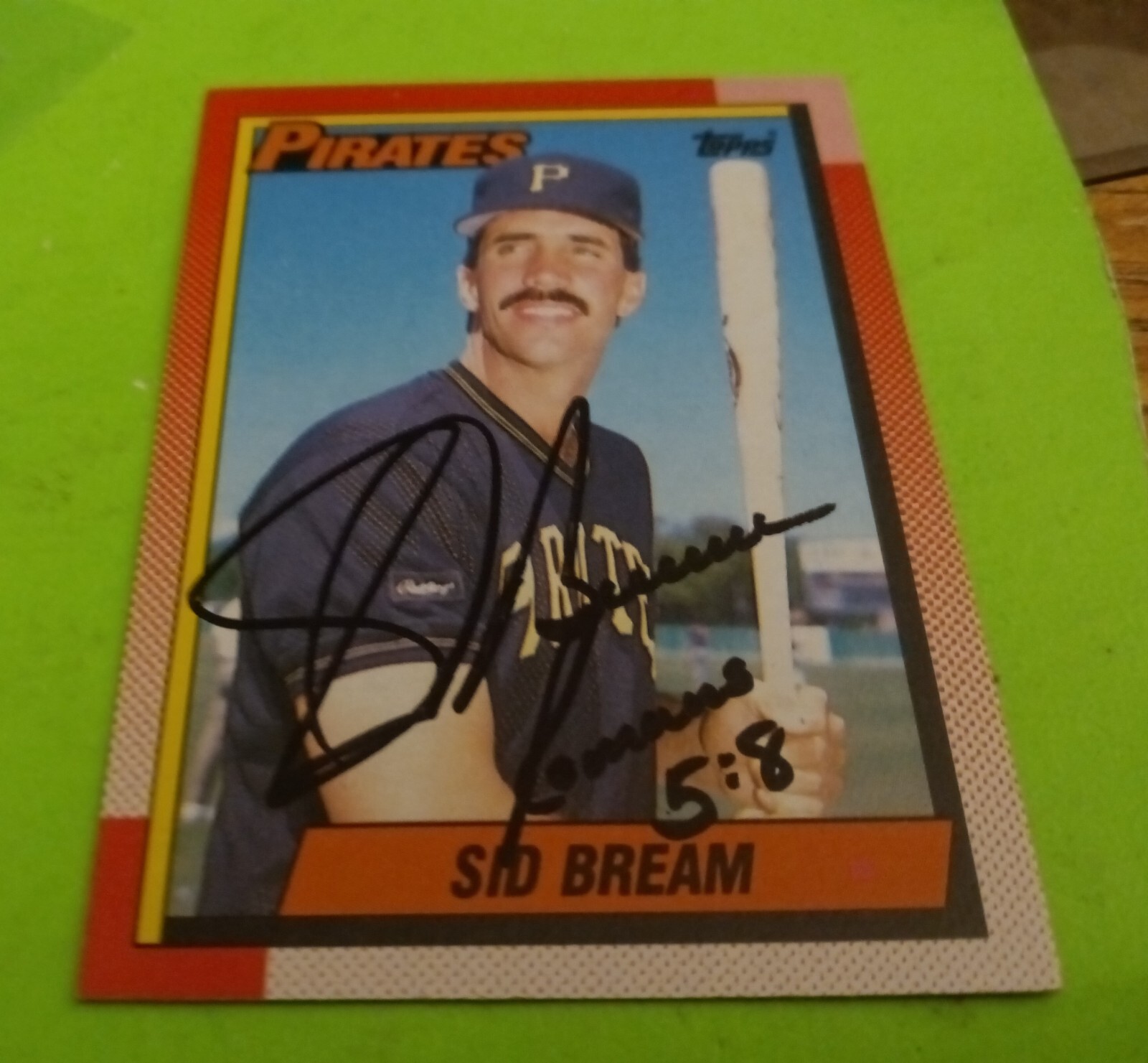 1990 Topps SID BREAM SIGNED Pittsburgh Pirates MLB Baseball Card #622 ...