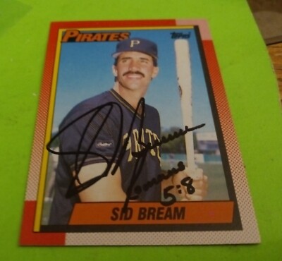 1990 Topps SID BREAM SIGNED Pittsburgh Pirates MLB Baseball Card #622 ...