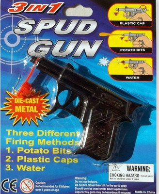 SPUD GUN 3 IN 1 ,SHOOTS POTATO PELLETS WATER PLASTIC CAPS DIE-CAST ...