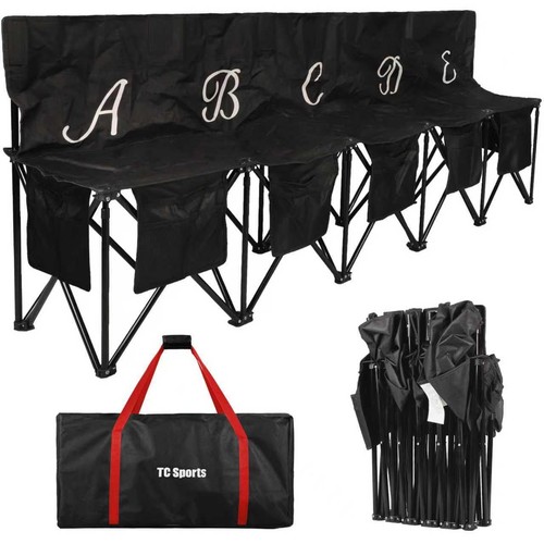 5 Seat Folding Soccer Chair Portable Foldable Team Chair for Travel ...
