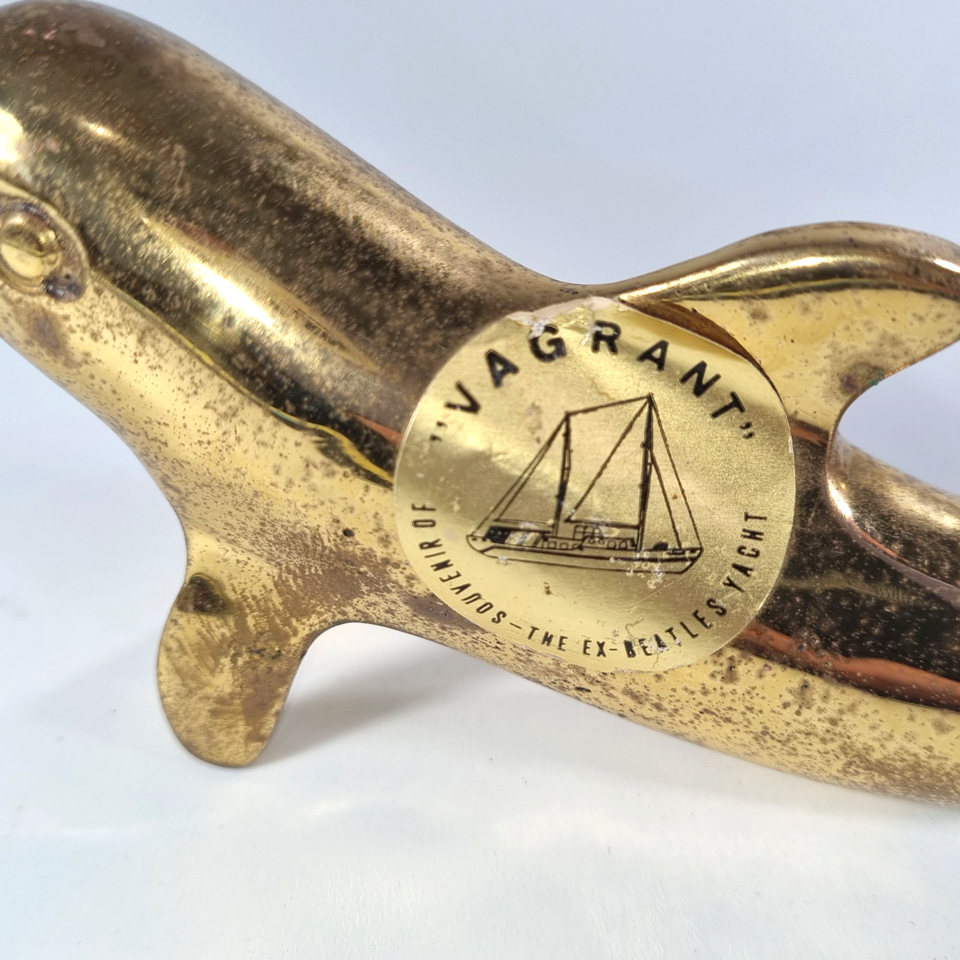 VINTAGE BRASS DOLPHIN FIGURE MEMORABILIA FROM BEATLES YACHT 'VAGRANT ...