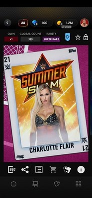 CHARLOTTE FLAIR 2021 WWE TOPPS SLAM SUMMERSLAM 21 SUPER RARE DIGITAL ...