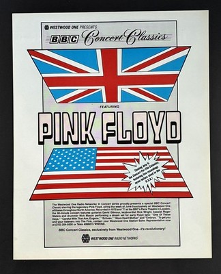 Pink Floyd BBC Radio Concert Classics 1985 Short Print Poster Type Ad ...