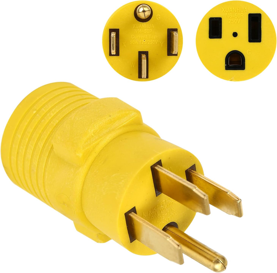 NEMA 14-50P to 6-50R Welder Adapter, 50A Plug to 3-Prong Receptacle ...