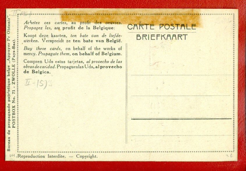 BELGIUM PROPAGANDA BLOODY HANDS AND ANVIL VINTAGE PC. 4288 | eBay