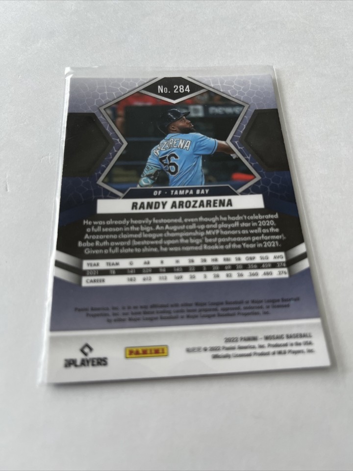 2022 Panini Mosaic MLB Baseball Randy Arozarena 2021 Rookie of the Year ...
