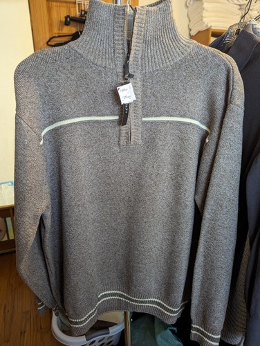 Pronti Collection By Phita Men’s 1/4 Zip Pullover Sweater Brown/Cream ...