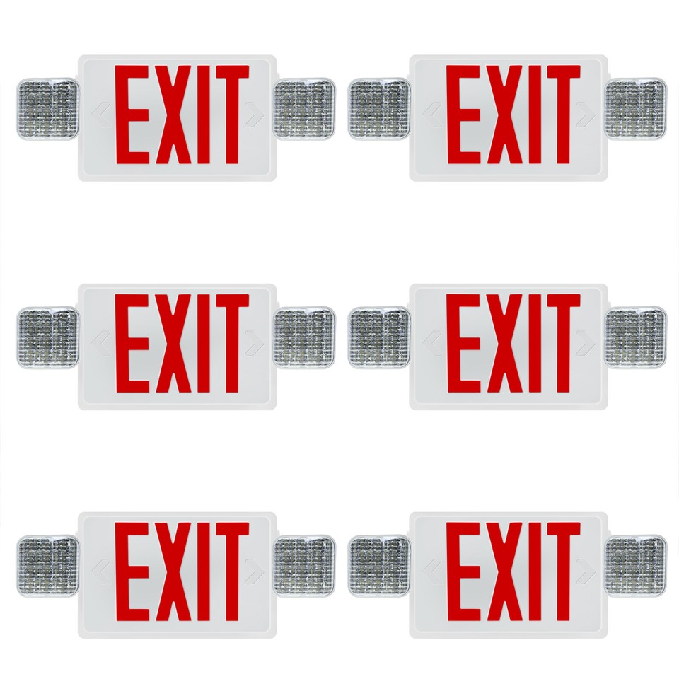 Exit Sign with Emergency Lights, LED Emergency Exit Light with Battery ...