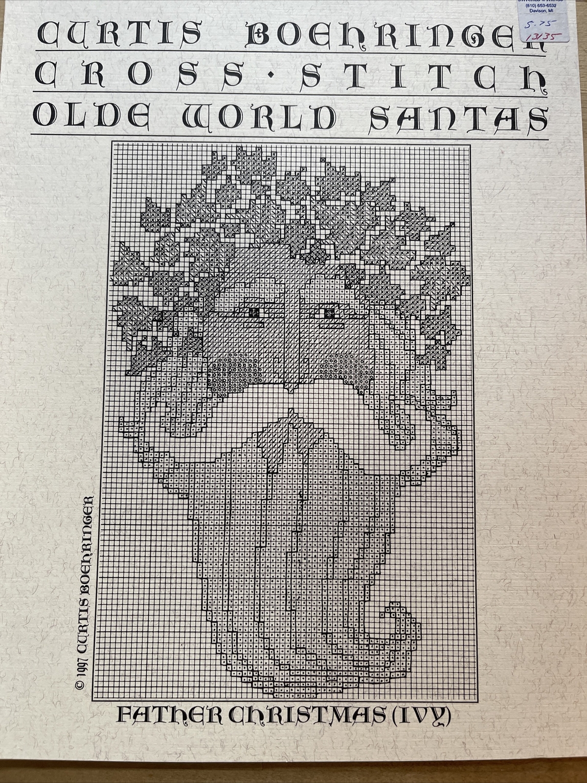 Cross Stitch Pattern Booklet:Curtis Boehringer Olde World Santas Father ...