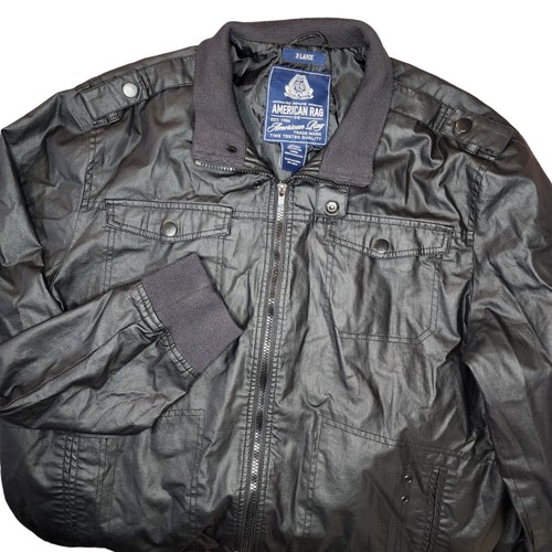 Men's XL Bomber Jacket American Rag Linen Blend Rubberized Waterproof ...