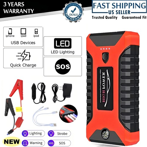 99800mAh Car Jump Starter Booster Jumper Box Power Bank Battery Charger ...