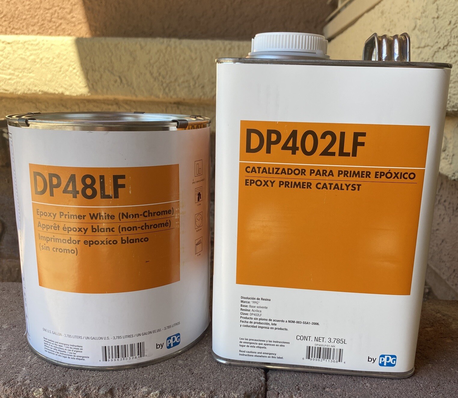 PPG Deltron 1 Gal DP48LF Epoxy Primer White and 1 Gal DP402LF Catalyst ...